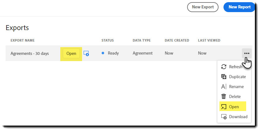 Edit an existing data export